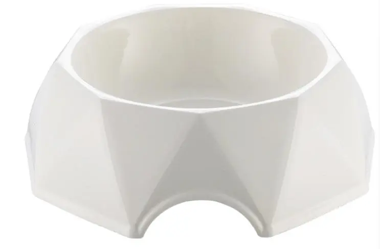 Pets Club Diamond Shape Pet Bowl-White- Size 23.52x3.5x7.2cm | petsmart.ae